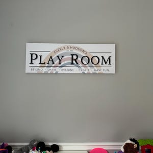 Playroom Sign With Names Personalized Play Room Wall Decor Kids Name ...