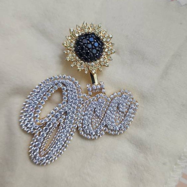 Men's Iced Out SID Letter Moissanite Pendant, Real VVS Diamond Hip Hop ...