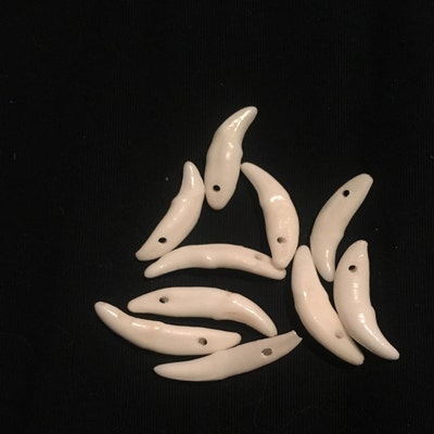 10 Coyote Teeth Fangs Canine Animal Teeth Pre-drilled Jewelry Beads ...