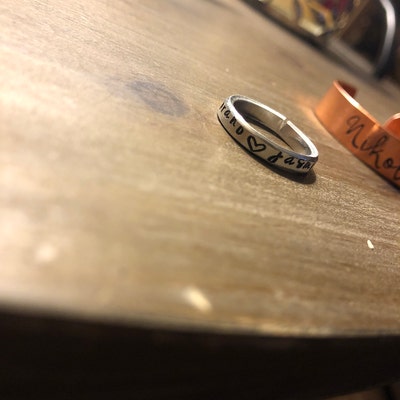 Customizable Ring 1/4 Band Personalized Brass Aluminum Copper ...