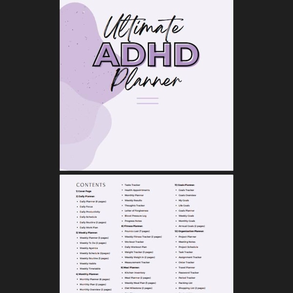 Editable ADHD Planner, ADHD Planner Adult, ADHD Daily Planner Printable ...