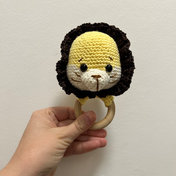 Crochet Lion Teether Rattle & Pacifier Clip Pattern (PDF) - Etsy Australia