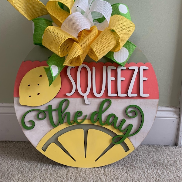 Squeeze the Day DIY Door Hanger Kit – Laser Cut Wood Sign - Etsy