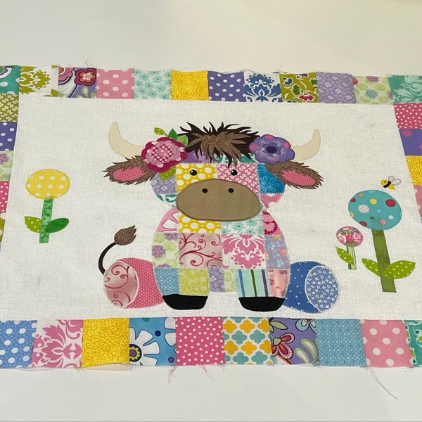 Patchwork Puppy Quilt Pattern, PDF Instant Download, Baby Blanket, Wall Hanging, Applique, Dog ...