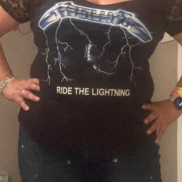 Motley Crue Girls Girls Girls Print Mini Dress Fishnet Sleeves Tunic ...