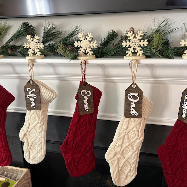 Stocking Name Tags: Christmas Decor, Stockings, Personalized Stockings ...