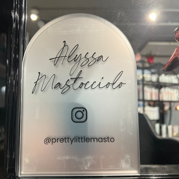 Frosted Arch Acrylic Sign - Small Acrylic Business Signs - Signage for ...