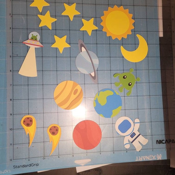 Space SVG. PNG. Cricut Cut, Layered Files. Silhouette Files. Planets ...