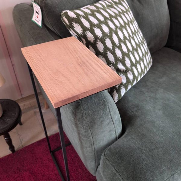 Sofa Side Table Made to Fit Your Sofa | Oak & Steel Over Arm Table ...
