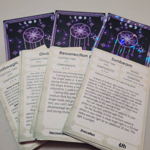 Dnd Spell Cards for Every Class | MEGA SPELLS BUNDLE | D&d Spellbook ...