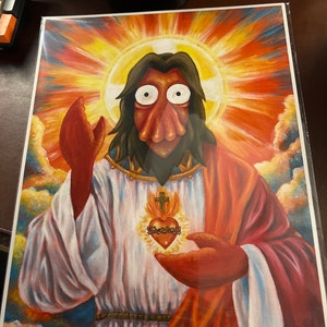 Futurama Zoidberg Jesus Portrait Futurama Art Art Print of Original ...