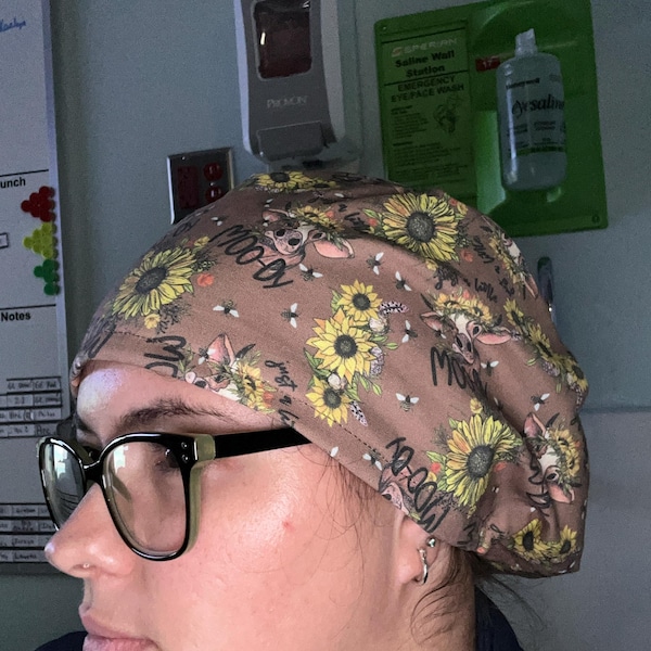 Rad Tech Scrub Hat Radiology X-ray Scrub Cap Satin Lined Option Euro ...