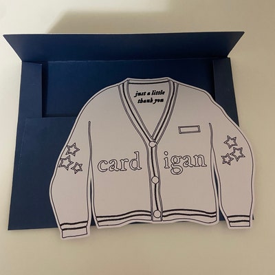 Thank You Cardigan Card Pun Taylor Swift Folklore Just a - Etsy
