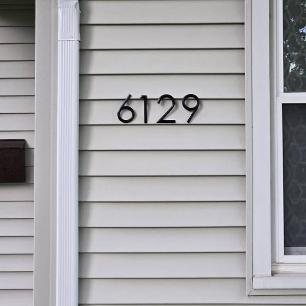 NO DRILLING REQUIRED 4.5" Vinyl Siding House Numbers and Letters Black ...