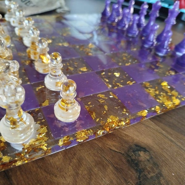 Customizable Epoxy Resin Chessboard Board Game - Etsy