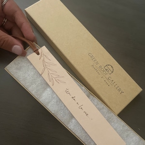 Leather Bookmark, Wildflower, Olive Branch, Willow Tree, Customize - Etsy