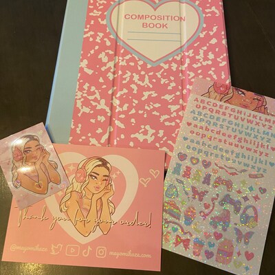 Composition Book Pastel Pink and Blue iPad Case Notebook Cute Kawaii ...