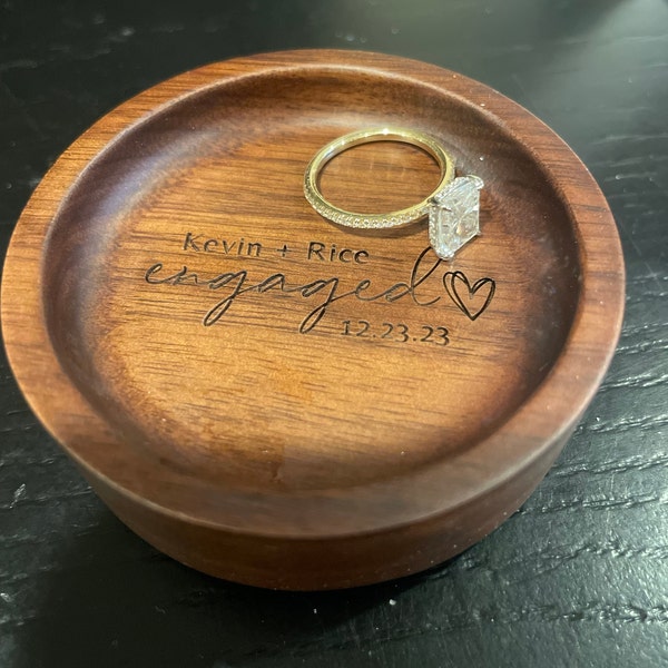 Custom Wooden Ring Dish | Wedding Ring Dish | Engagement Ring Holder ...