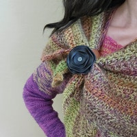 Leather Scarf Cuff, Floral Scarf Cuff, Neutral Medium Brown, Saddle ...