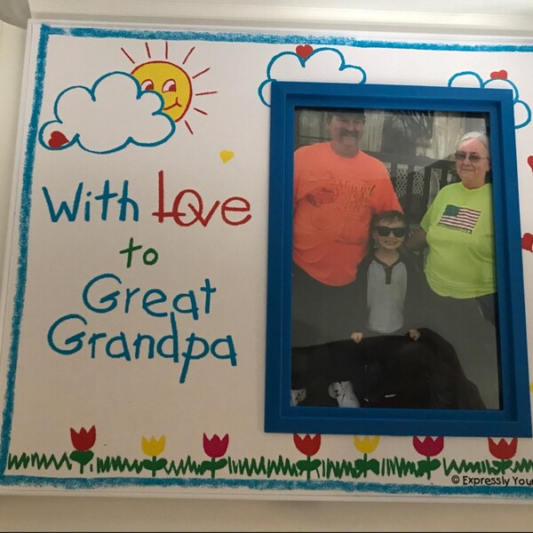 Grandpa Picture Frame, New Grandparent Gift, With Love to Grandpa Photo ...