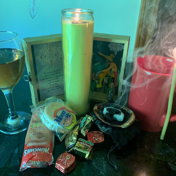 PAPA LEGBA Bejeweled 11"x14" Canvas Frame | Atibon Legba Vèvè | Haitian ...