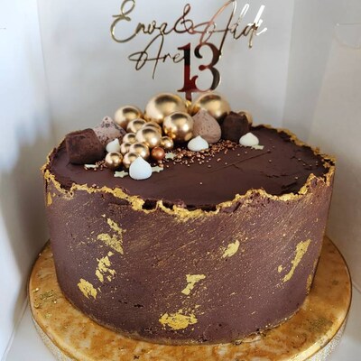 Happy Birthday Cake Topper Acrylic Cake Topper Fine Line Birthday Cake ...