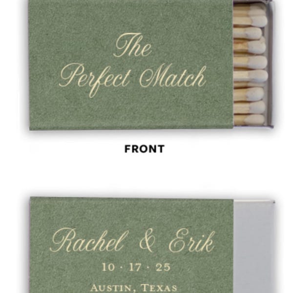 Personalized Wedding Matchboxes, Modern Party Favors, the Perfect Match ...