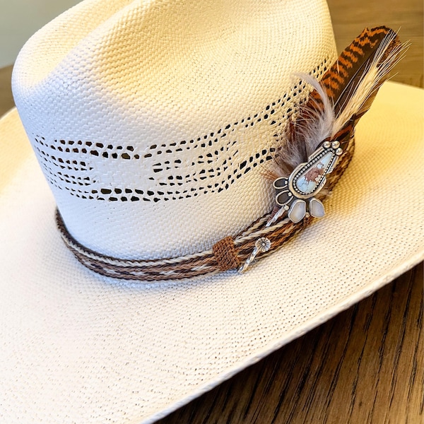 Bone Beads, Horsehair Hat Band, Cowboy Horsehair Hat Band, Hand-made ...