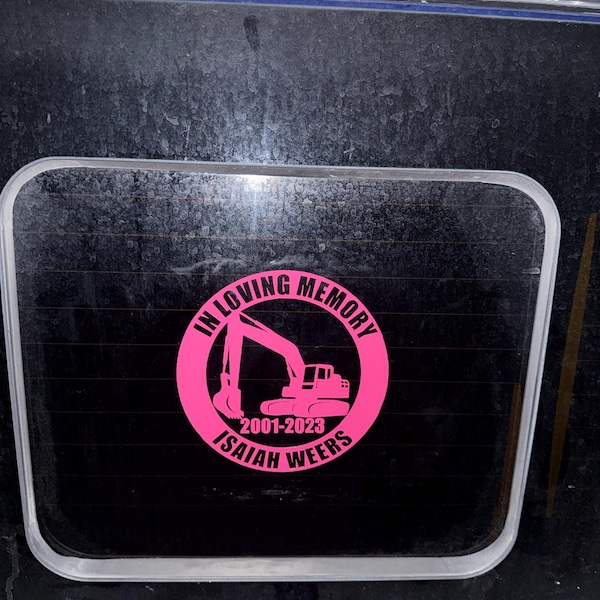 In Memory Excavator Vinyl Decal Excavating Excavation Sticker ...
