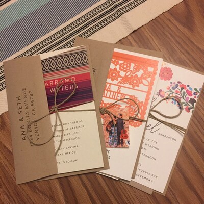 Boho Wedding Invitations Bright and Colorful Sarape Destination ...