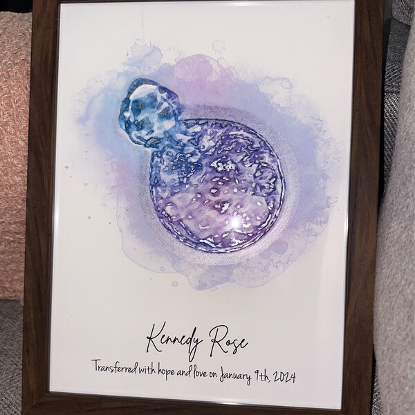 Custom IVF Art Embryo Watercolor Personalized Pregnancy Gift - Nursery ...