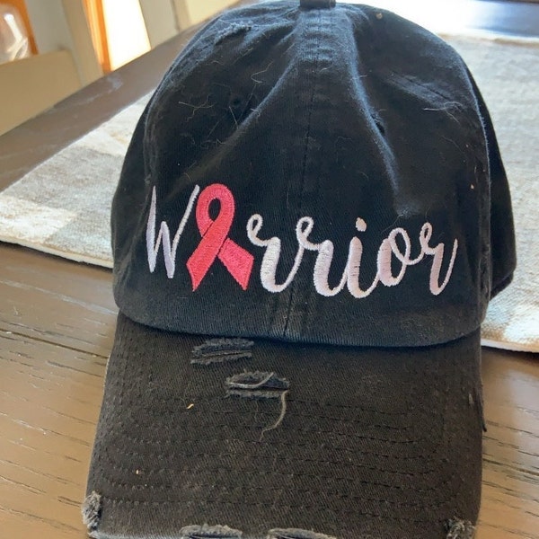 Cancer Warrior Hat, Cancer Awareness Custom Hat, Fight Cancer Baseball ...