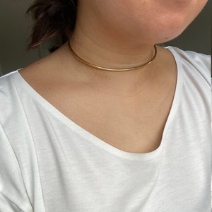 Gold Neck Cuff, Neck Collar, Open Neck Choker, Gold Metal Choker ...