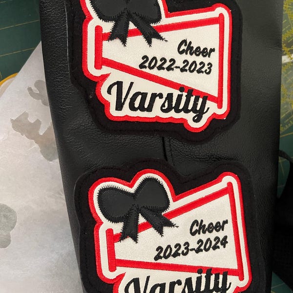 Cheerleading Letterman Jacket Patch | Megaphone Letterman Jacket Patch ...