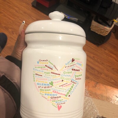 Heart of Love Personalized Cookie Jar, Gifts for Her, Mother's Day ...