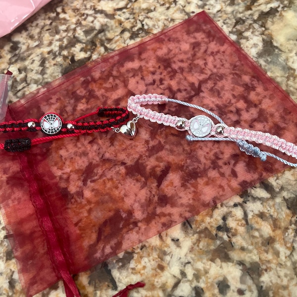 Matching Cross Couples Bracelets/magnetic Heart/ Cross Charms/ - Etsy