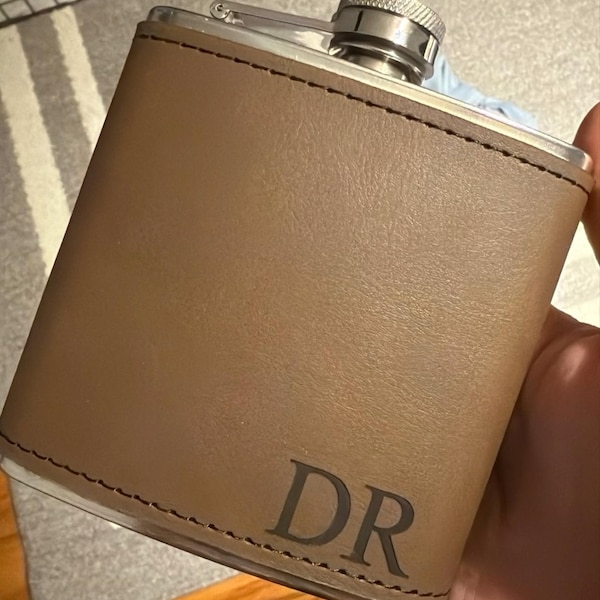 Personalized Flask for Men, Leather Flask, Flask Personalized, Flask ...