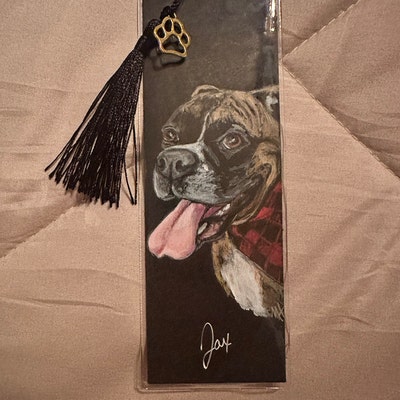 Pet Portrait Bookmark Hand Painted Custom Gift for Readers Pet Owner ...