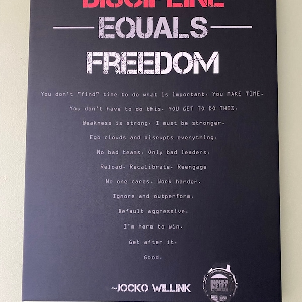 Jocko Willink Poster “discipline Equals Freedom” Motivational Quote ...