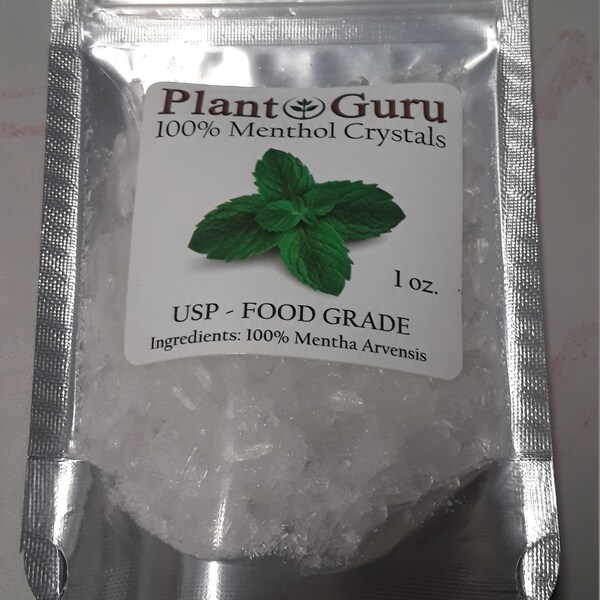 Menthol Crystals USP Food Grade 100% Pure Mentha Arvensis, DIY Steamers ...