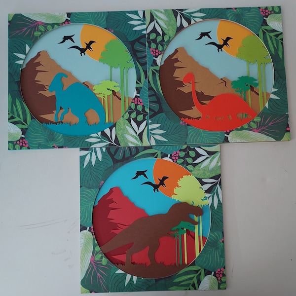 3D Dinosaur Shadow Box Double Bundle | Brontosaurus and T-rex Shadow ...