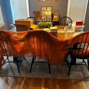 Orange, Terracotta, Rust Cheesecloth Table Runners, Boho, Gauze Wedding ...