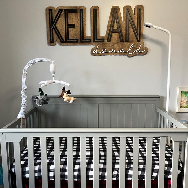 Large Custom Wood Name Sign, Nursery Name Sign, Boho Girl Name Sign ...