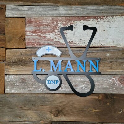 Nurses Sign Nursing Decor Aluminum Door Hanger Wall Sign Custom Made ...