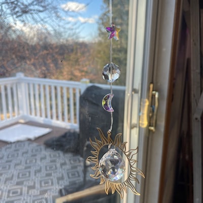 Moon Phases Suncatcher, Sun and Moon Sun Catcher, Aurora Gemstone ...