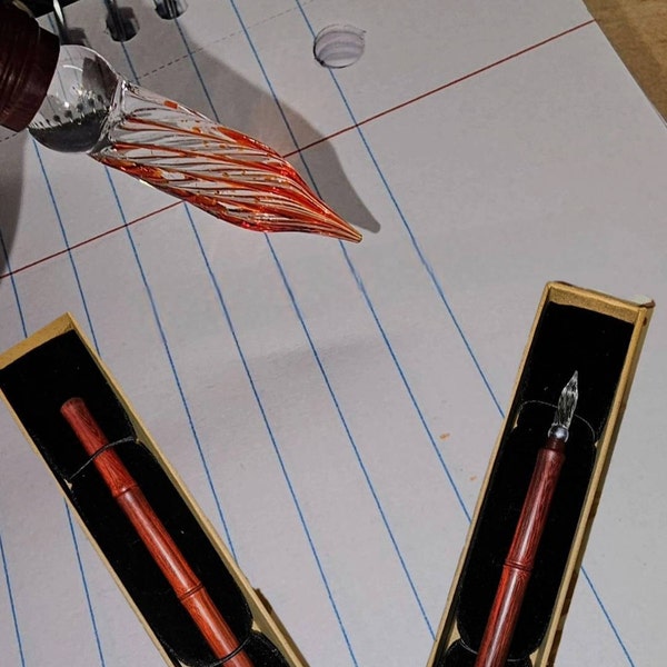 Glass Dip Pen Handmade Japanese Glass Pens Solid Color Glass Art Pen ...