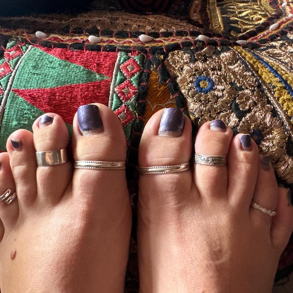 Sterling Silver Big Toe Ring, D Shaped Hallux Ring for Foot Thumb ...