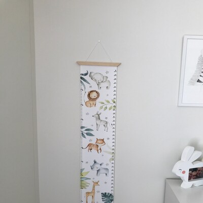 Safari Animal Height Chart, Personalised Jungle Growth Chart, Kid ...