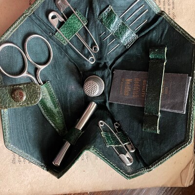 Pair of Fine Metal Crochet Hooks or Lace Making Tools, One Retractible ...