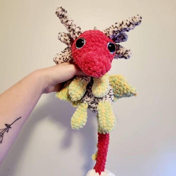 Neptune the Dragon Snuggler | PDF Crochet Amigurumi Pattern | Low Sew ...